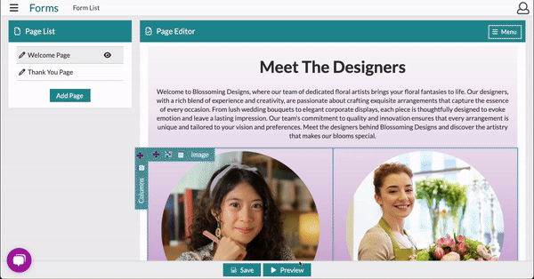 The Form Builder: Static Pages
