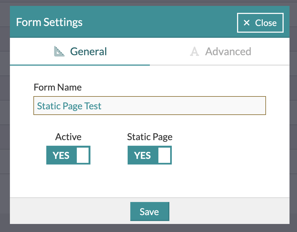 The Form Builder: Static Pages