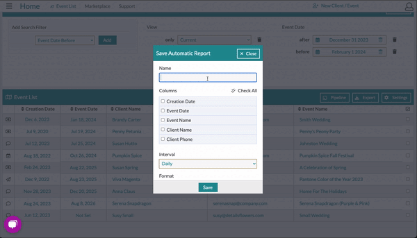 The Event List: Automated Reporting Overview